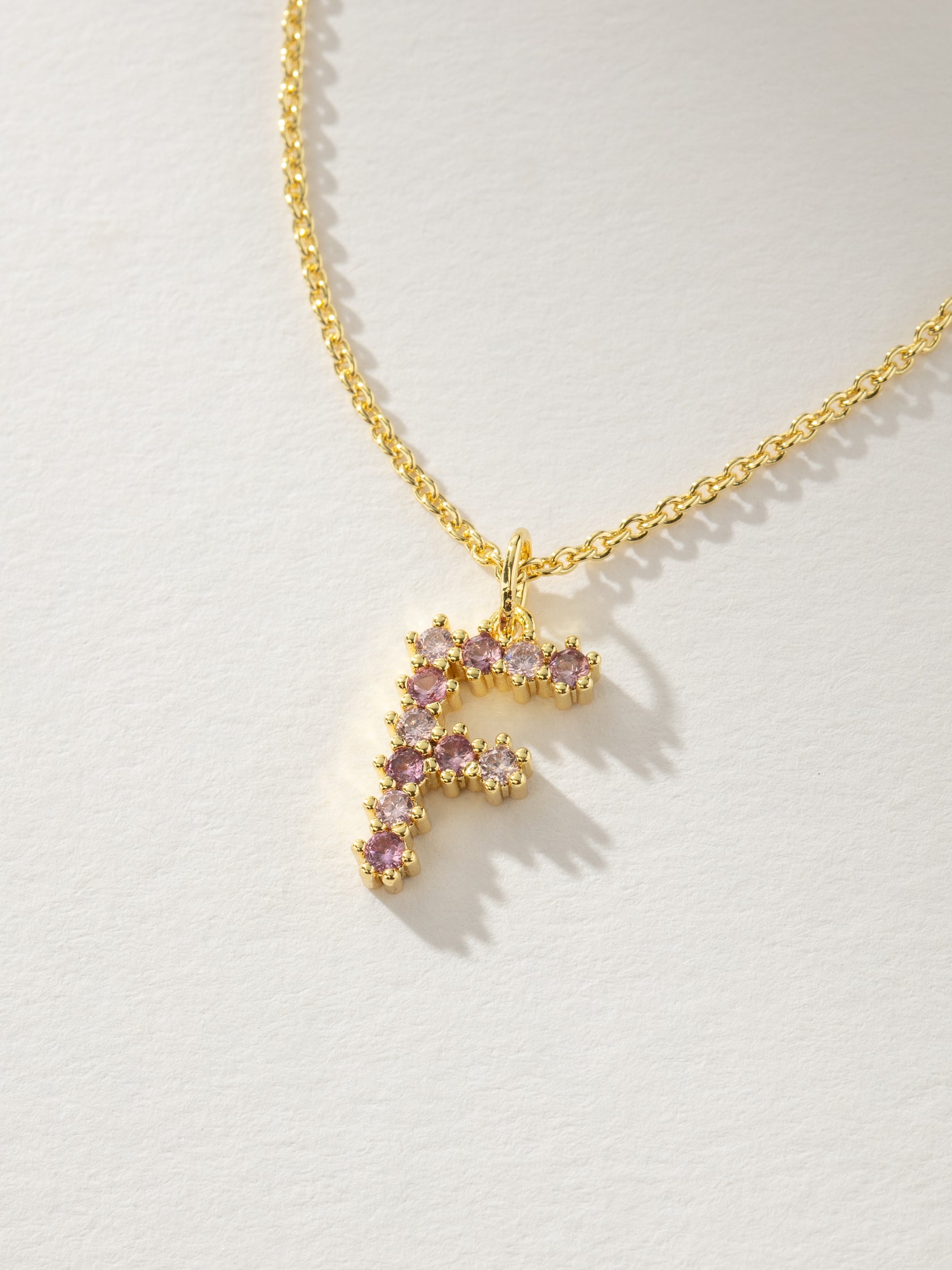 Pretty In Pink Initial Necklace in Gold | Uncommon James