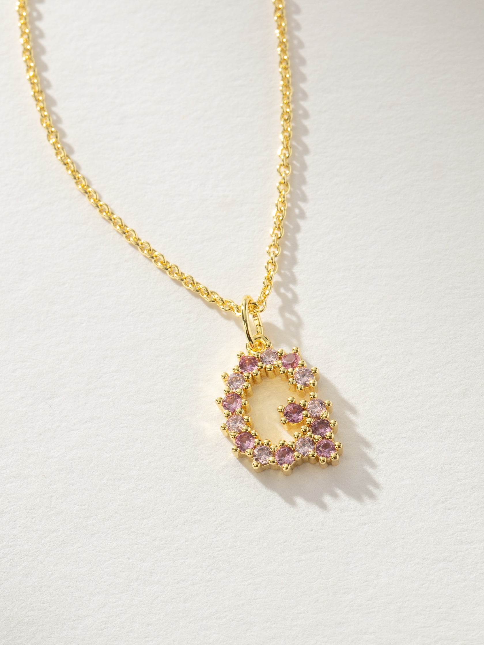 Pretty In Pink Initial Necklace in Gold | Uncommon James