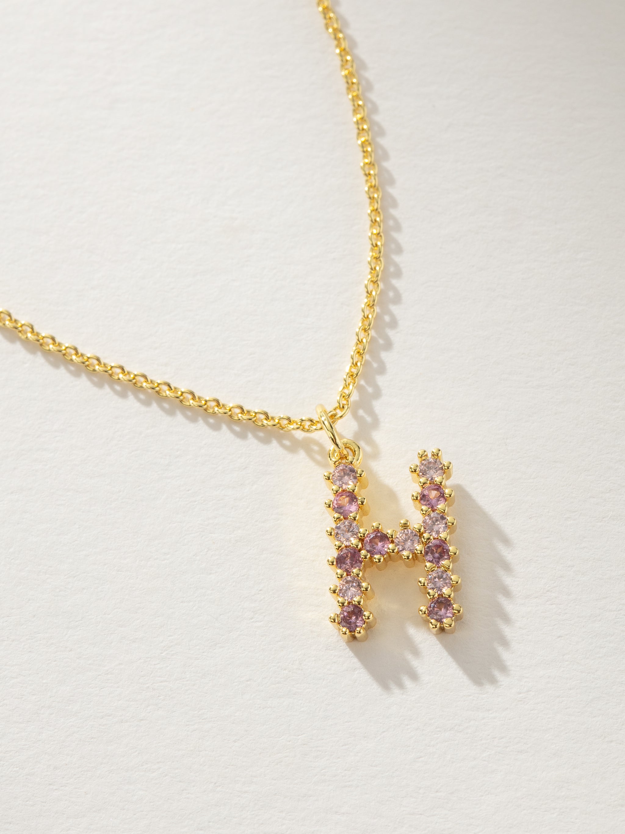 Pretty In Pink Initial Necklace in Gold | Uncommon James