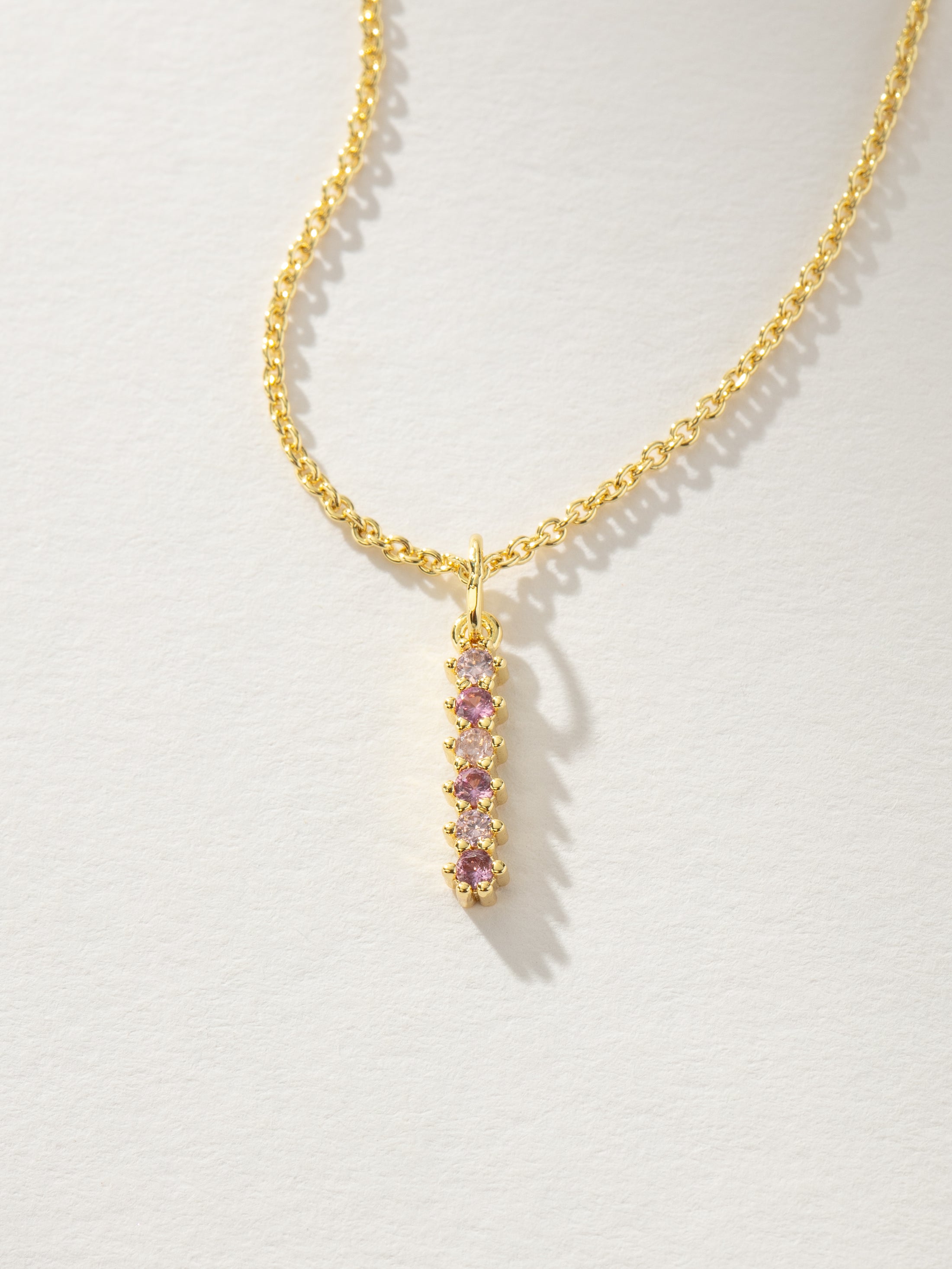 Pretty In Pink Initial Necklace in Gold | Uncommon James
