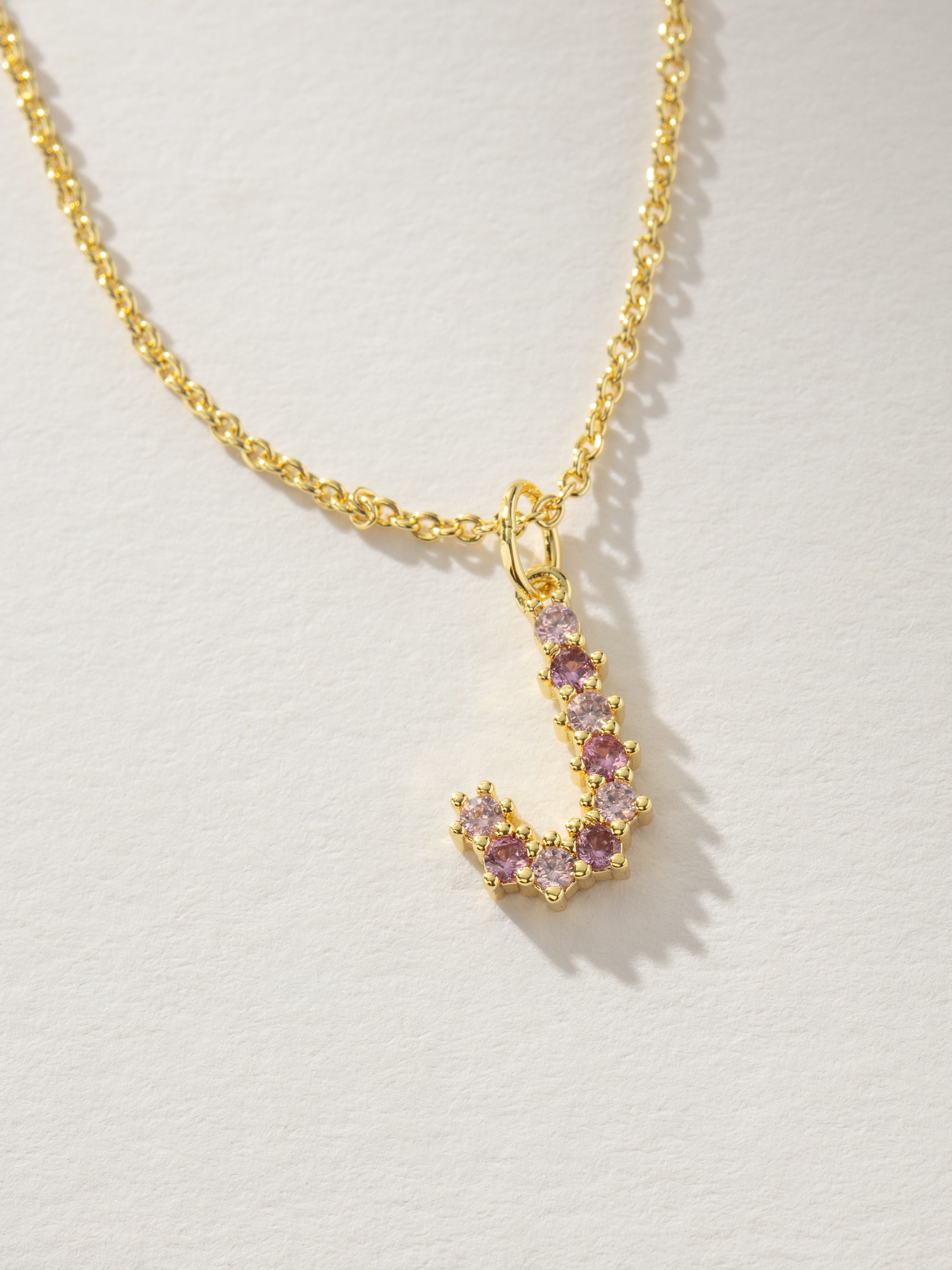 Pretty In Pink Initial Necklace in Gold | Uncommon James