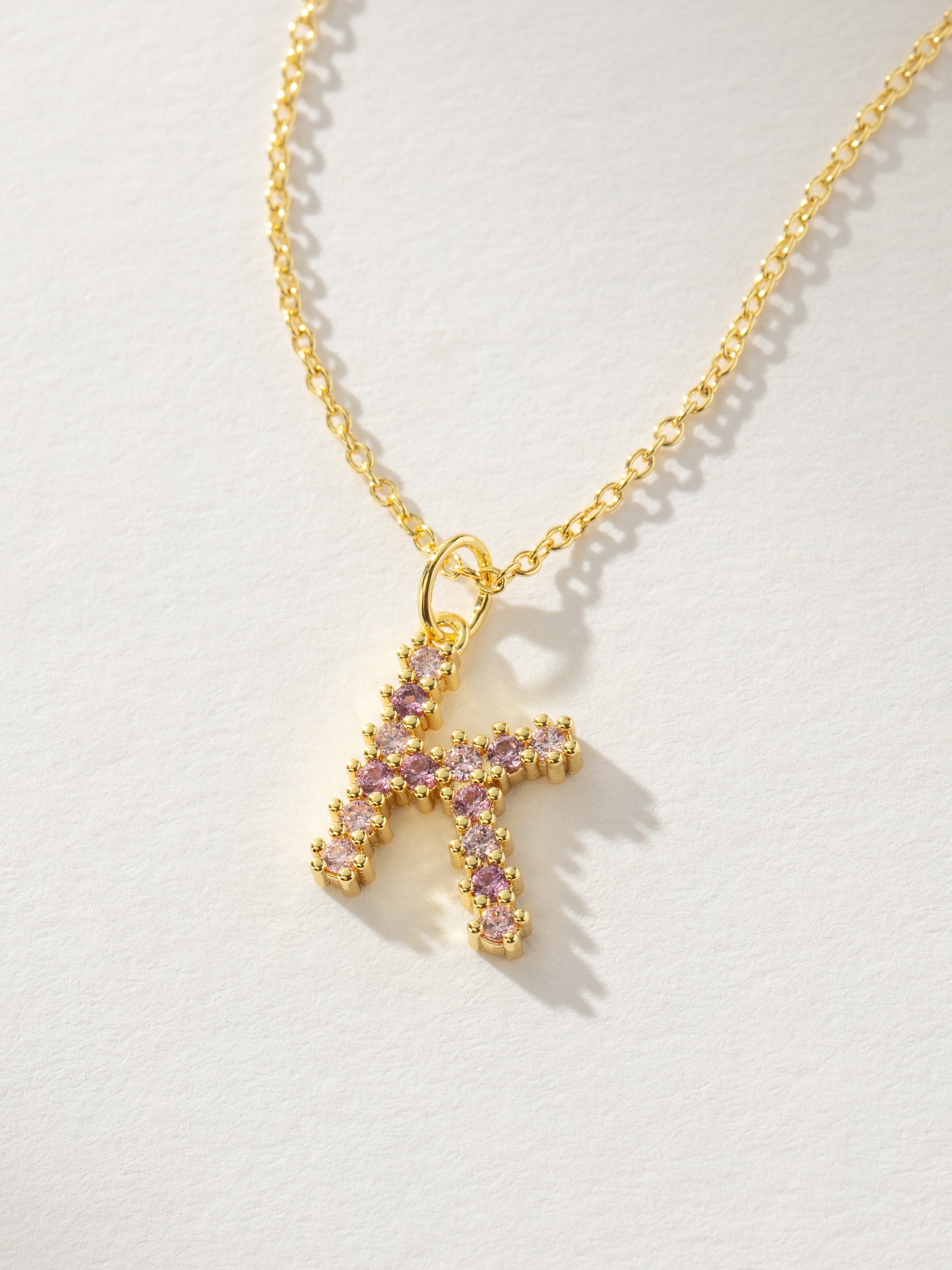 Pretty In Pink Initial Necklace in Gold | Uncommon James