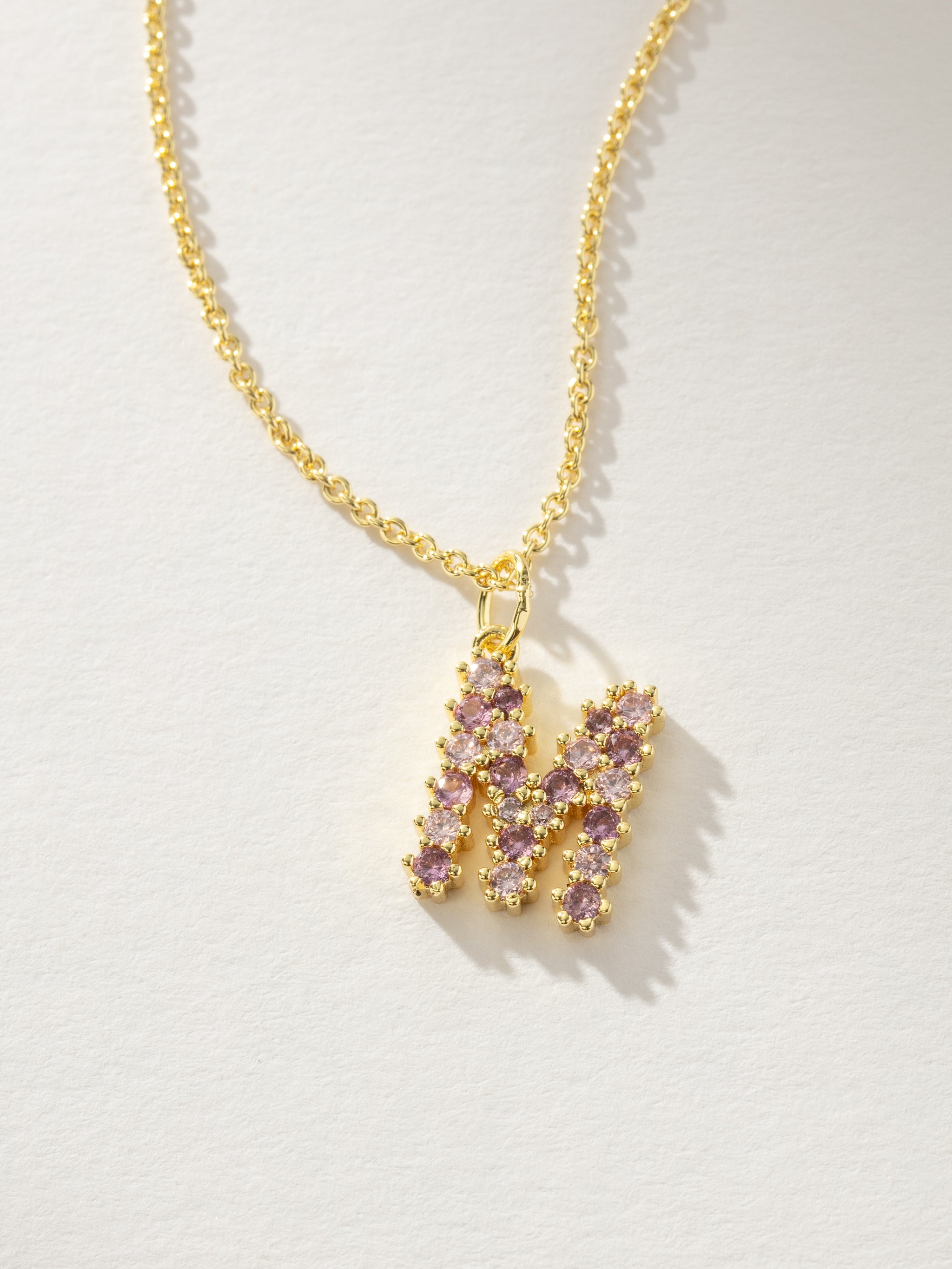 Pretty In Pink Initial Necklace in Gold | Uncommon James
