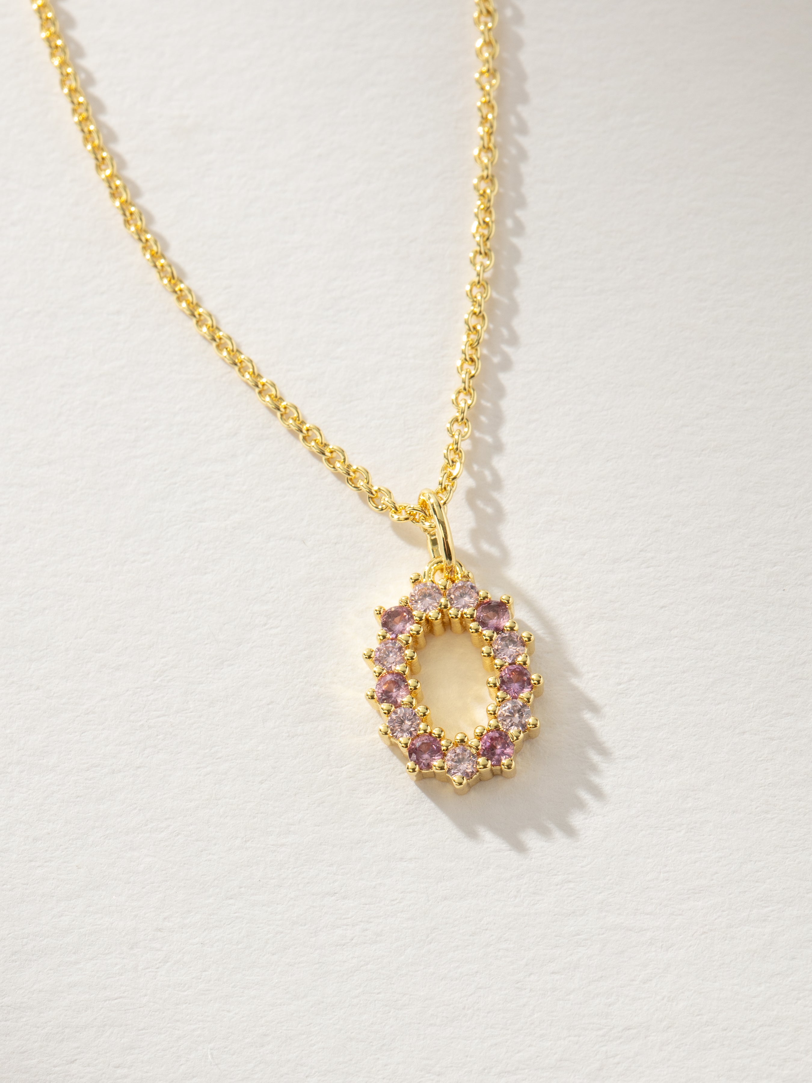 Pretty In Pink Initial Necklace in Gold | Uncommon James