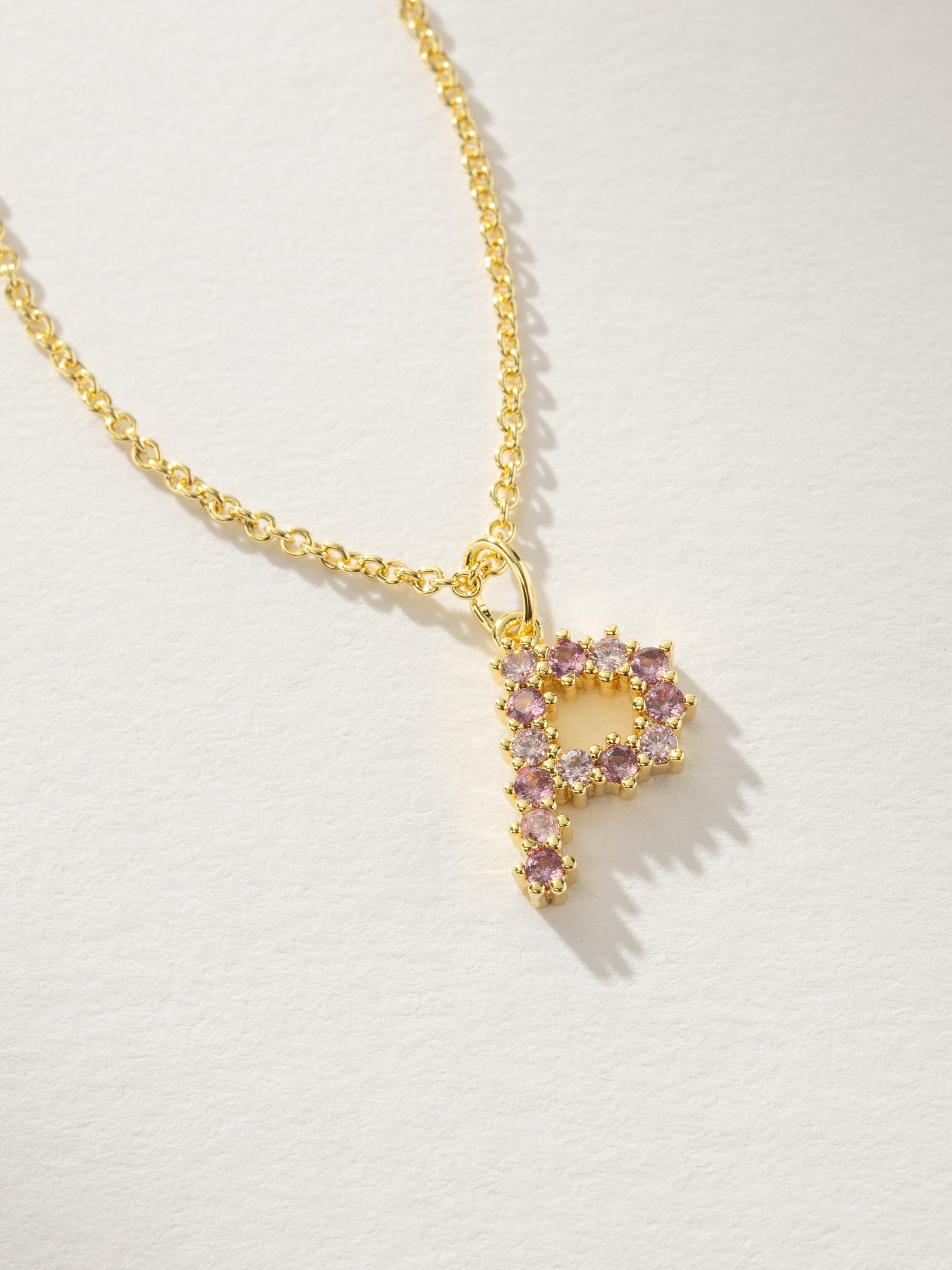 Pretty In Pink Initial Necklace in Gold | Uncommon James