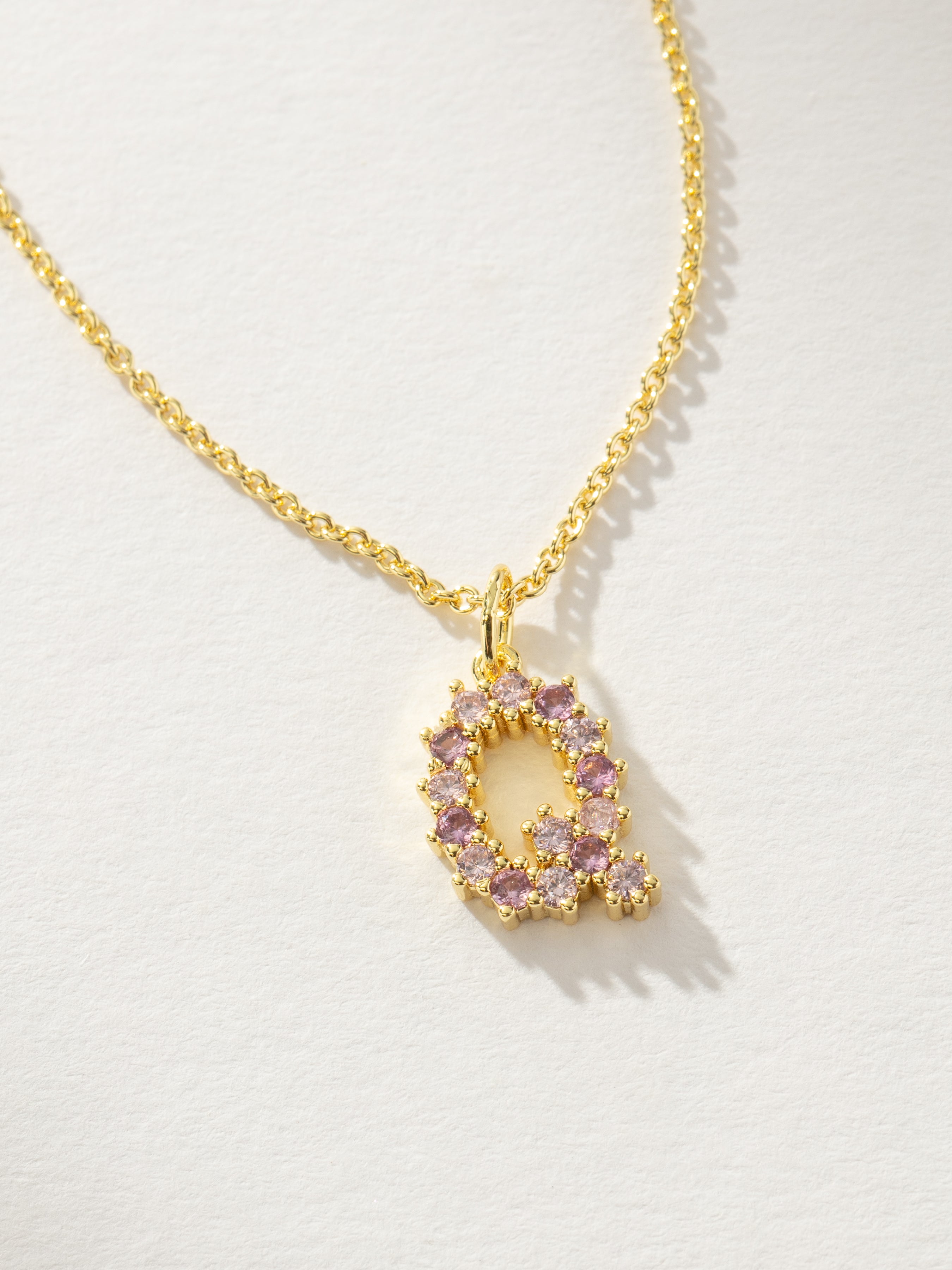 Pretty In Pink Initial Necklace in Gold | Uncommon James