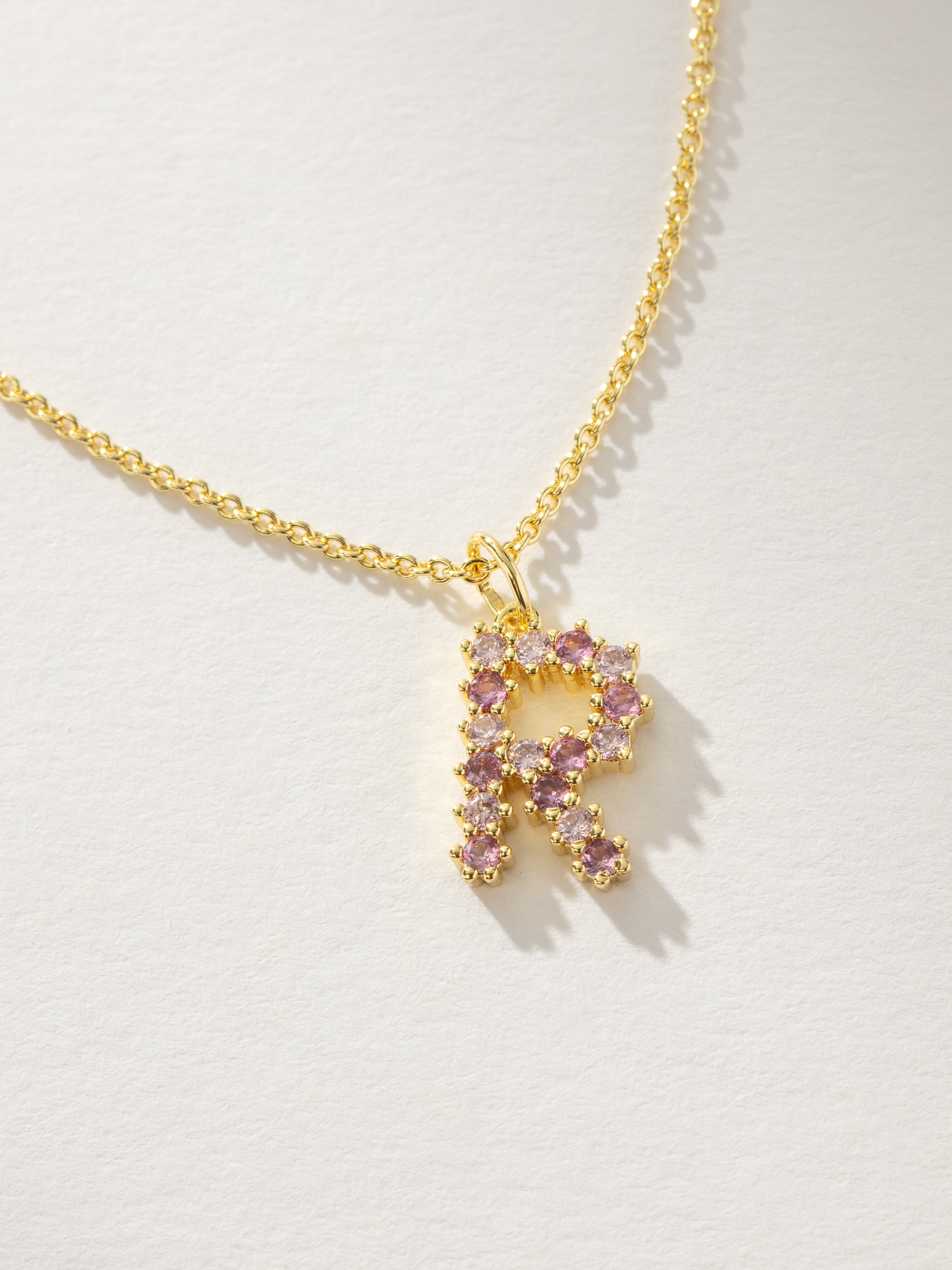 Pretty In Pink Initial Necklace in Gold | Uncommon James