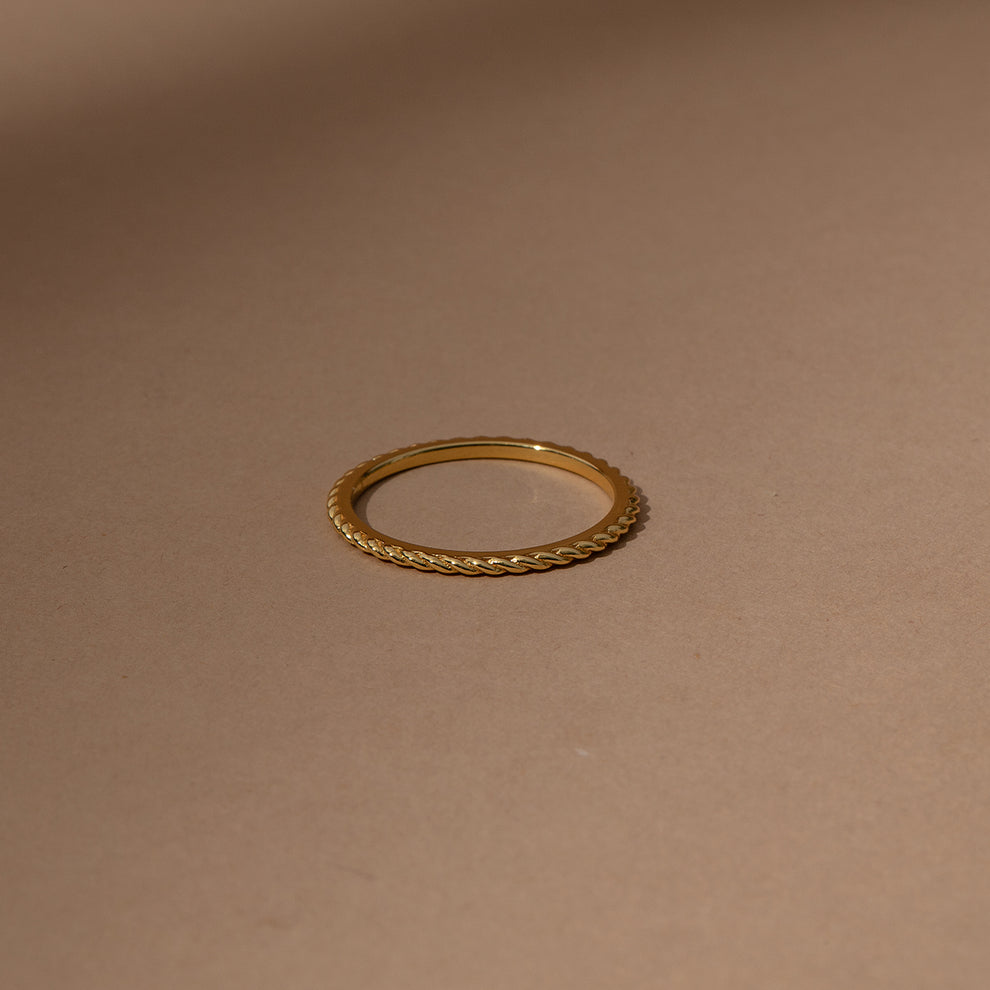18k Gold Vermeil Simple Rope Ring | Uncommon James