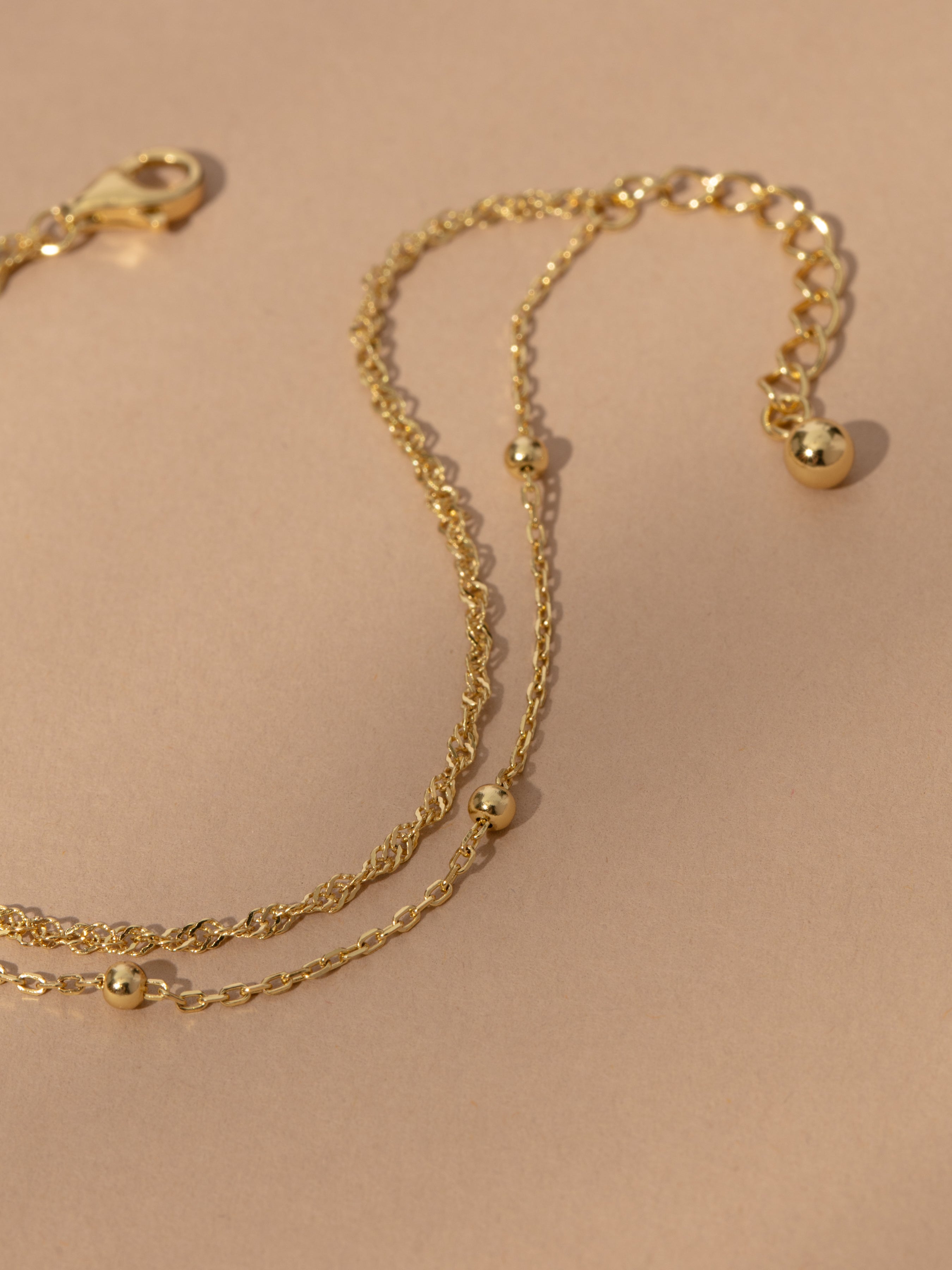 18k Gold Vermeil Double Chain Bracelet Set | Uncommon James