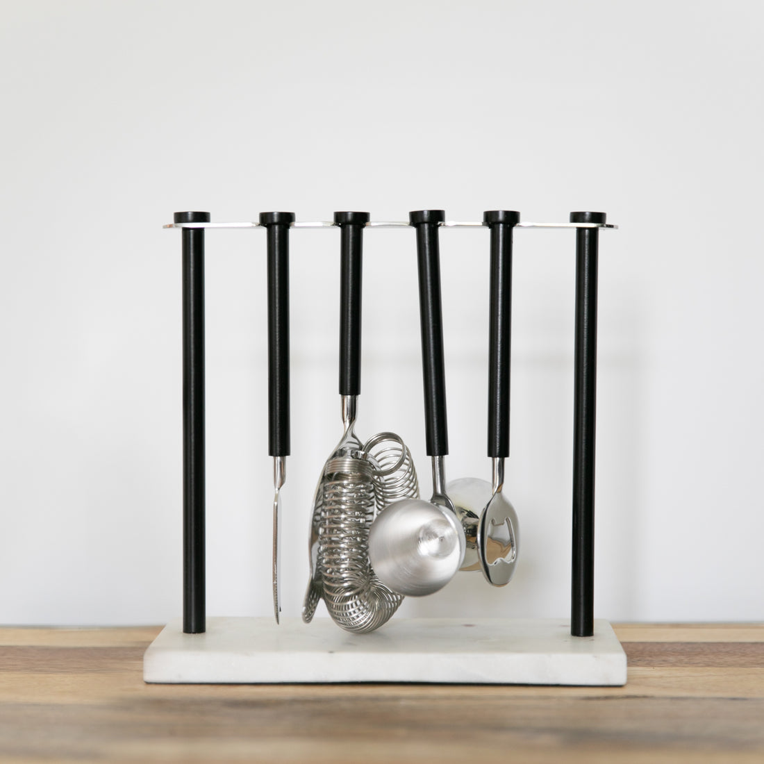 Black and Marble 4 Piece Bar Tool Set | Uncommon James Home