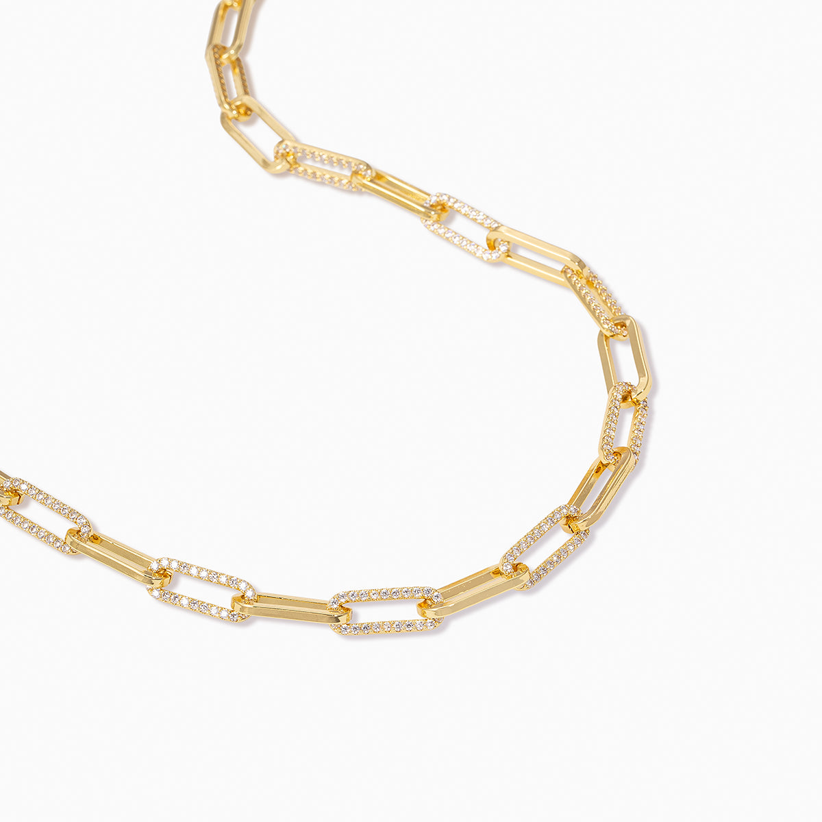 Flashing Lights Chain and Pavé Necklace in Gold | Uncommon James