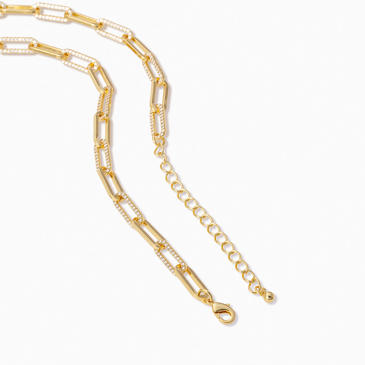 Flashing Lights Chain and Pavé Necklace in Gold | Uncommon James