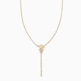 Pavé Butterfly and Chain Lariat Necklace in Gold | Uncommon James