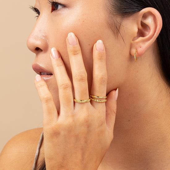 Triad Everyday Ring Set of Three in Gold | Uncommon James