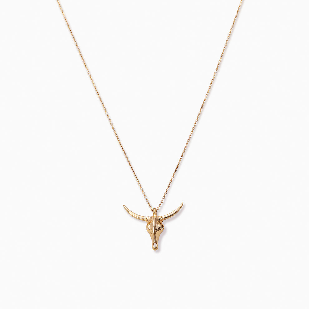 Fighter Longhorn Pendant Necklace in Gold | Uncommon James